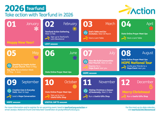Tearfund Events Calendar 2026 | Tearfund Australia